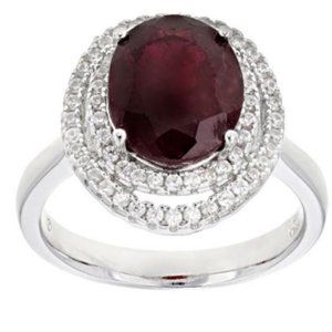 Genuine Ruby | Jewelry | Genuine Ruby 349ct With 5ctw White Zircon Ss ...